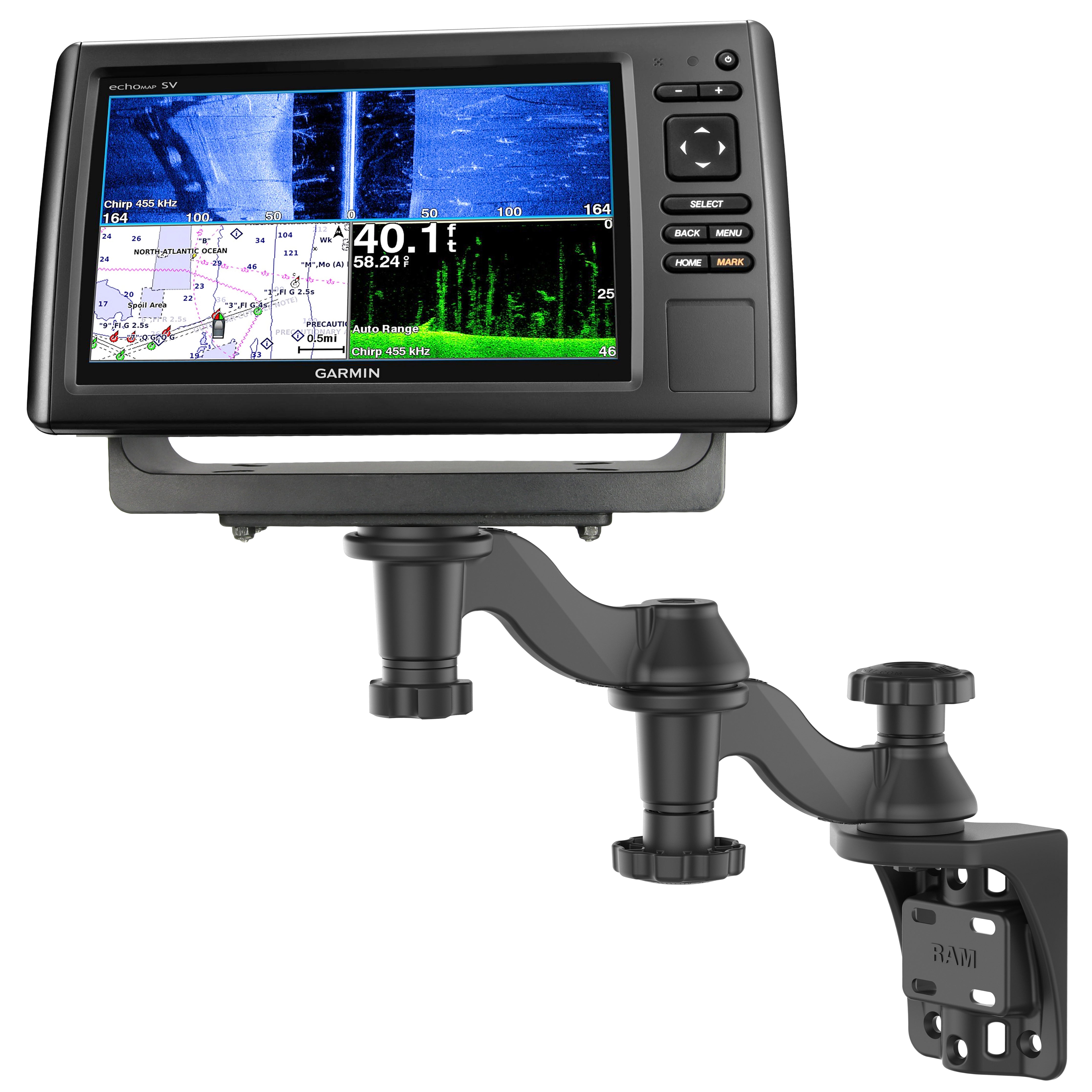 RAM® Vertical 12" Swing Arm Mount for Fishfinders & Plotters – RAM ...