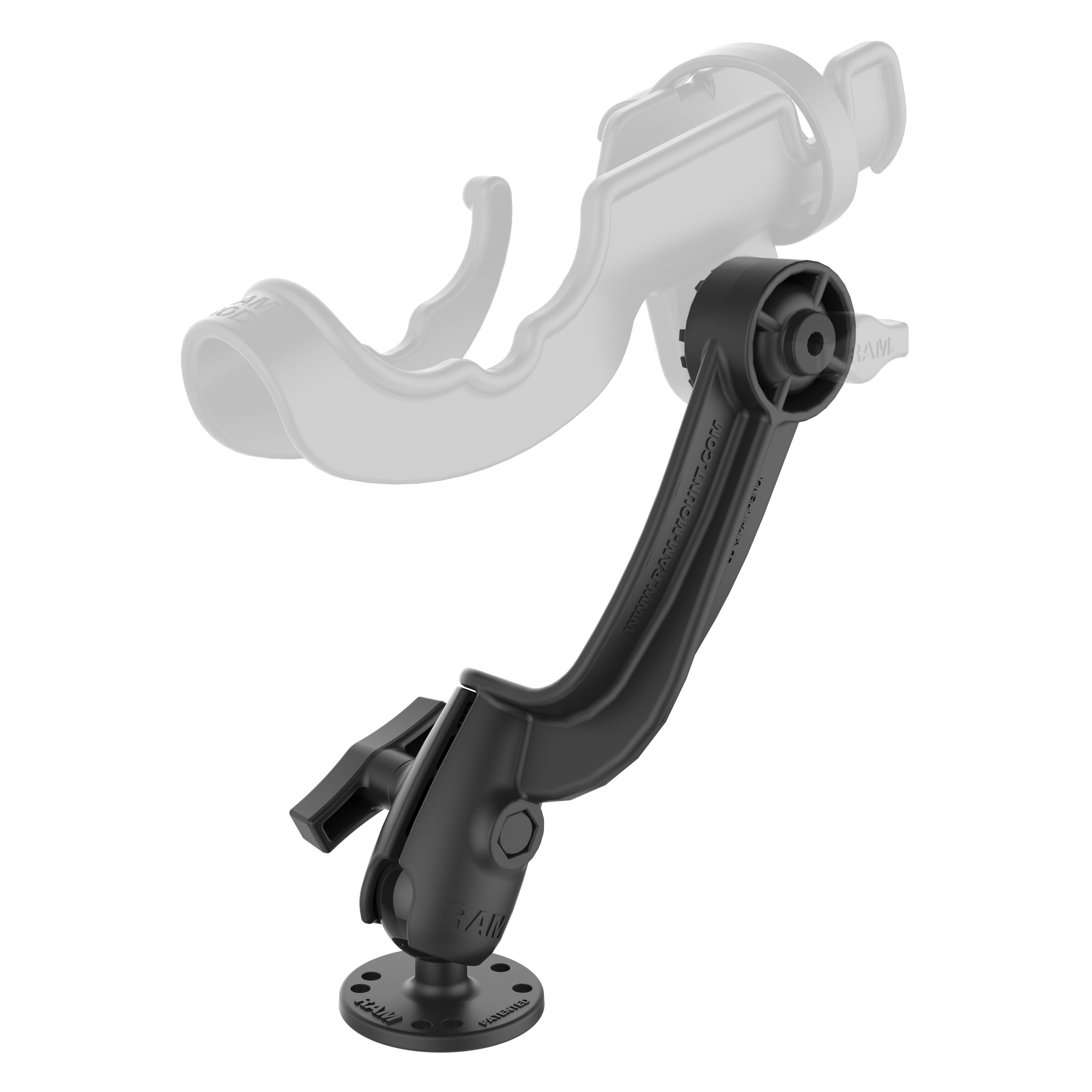 RAM ROD® Revolution Ratchet Arm with Flat Surface Ball Base – RAM Mounts UK