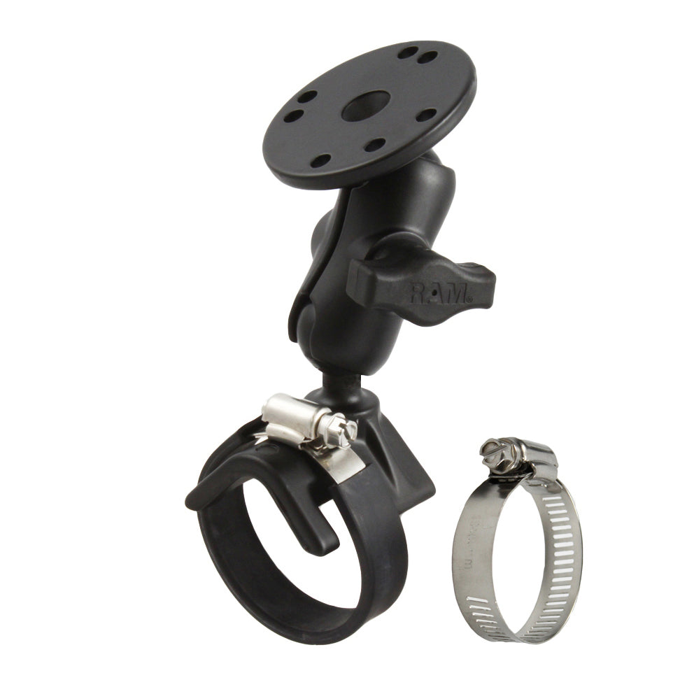 RAM® Double Ball Strap Hose Clamp Mount with Round Plate - Short – RAM ...