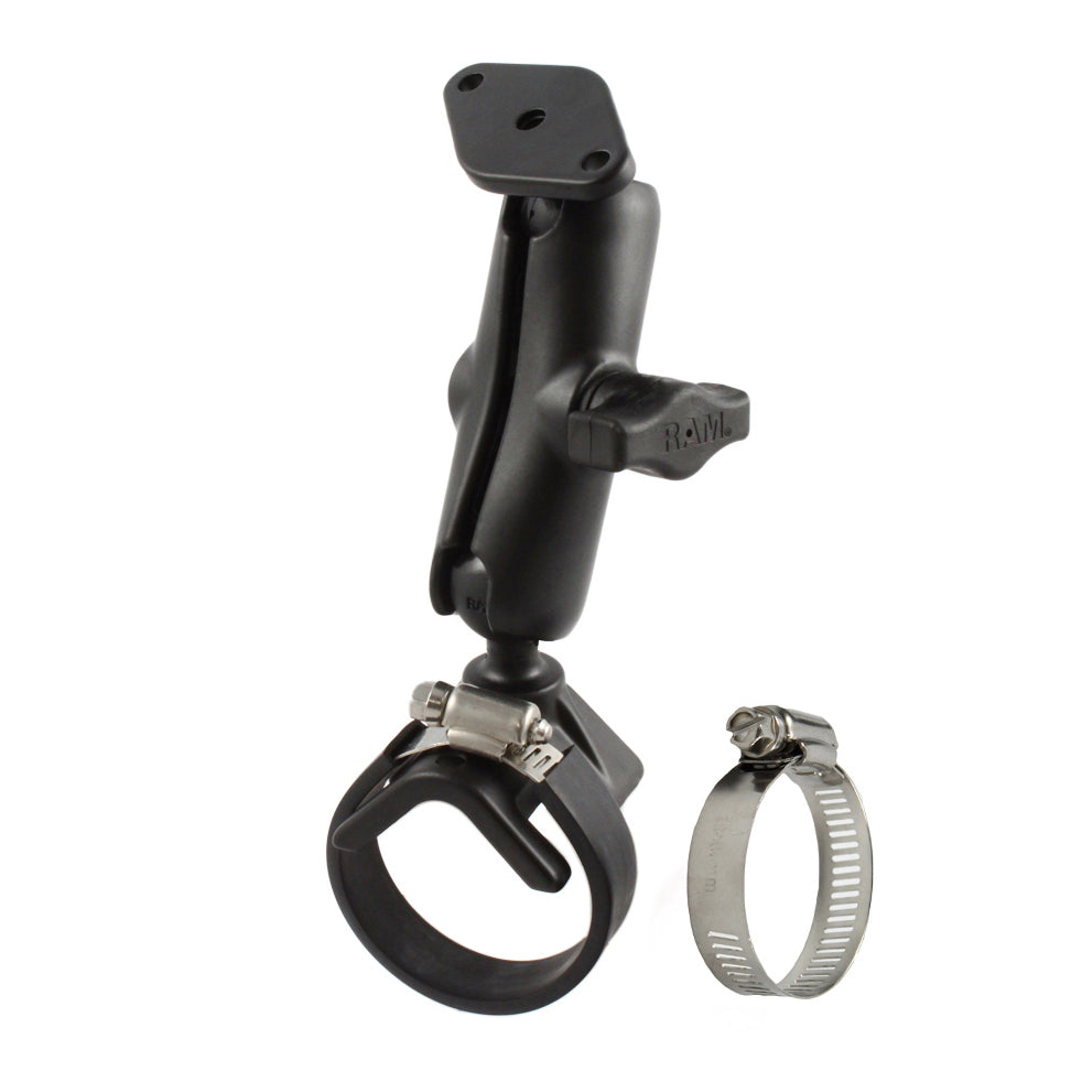 RAM® Double Ball Strap Hose Clamp Mount with Diamond Plate - Medium ...