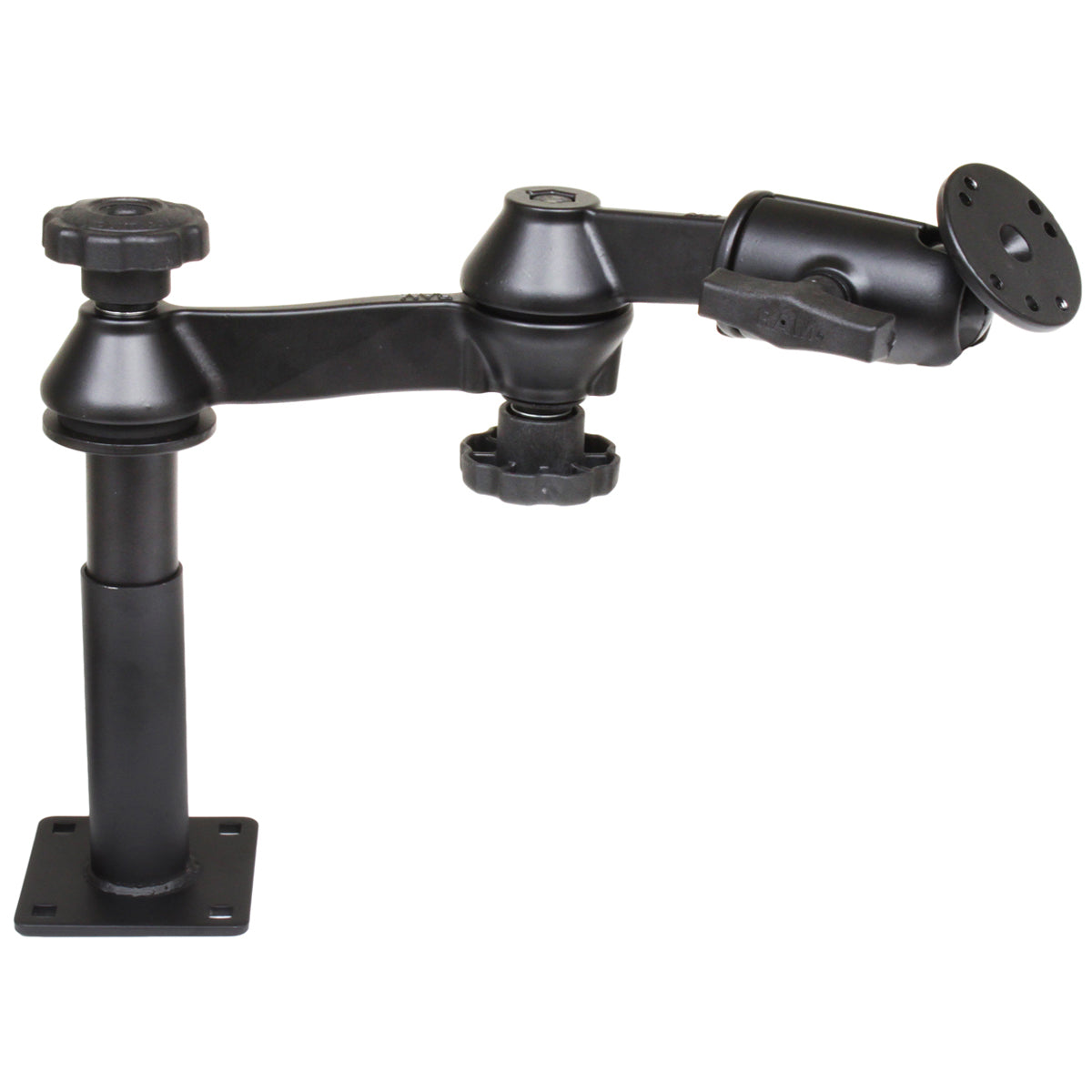 RAM® Tele-Pole™ with 4" & 5" Poles, Double Swing Arms & Round Plate ...