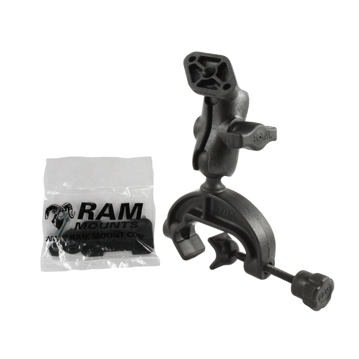 RAM® Composite Yoke Clamp Mount with Diamond Plate - Short – RAM Mounts UK