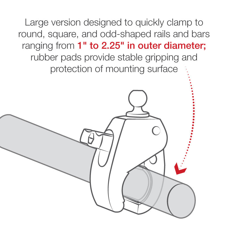 RAM® Tough-Claw™ Large Clamp Base with Ball – RAM Mounts UK