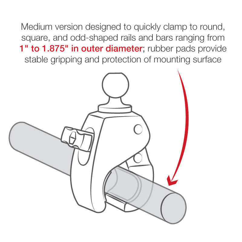 RAM® Tough-Claw™ Medium Clamp Base with Ball – RAM Mounts UK