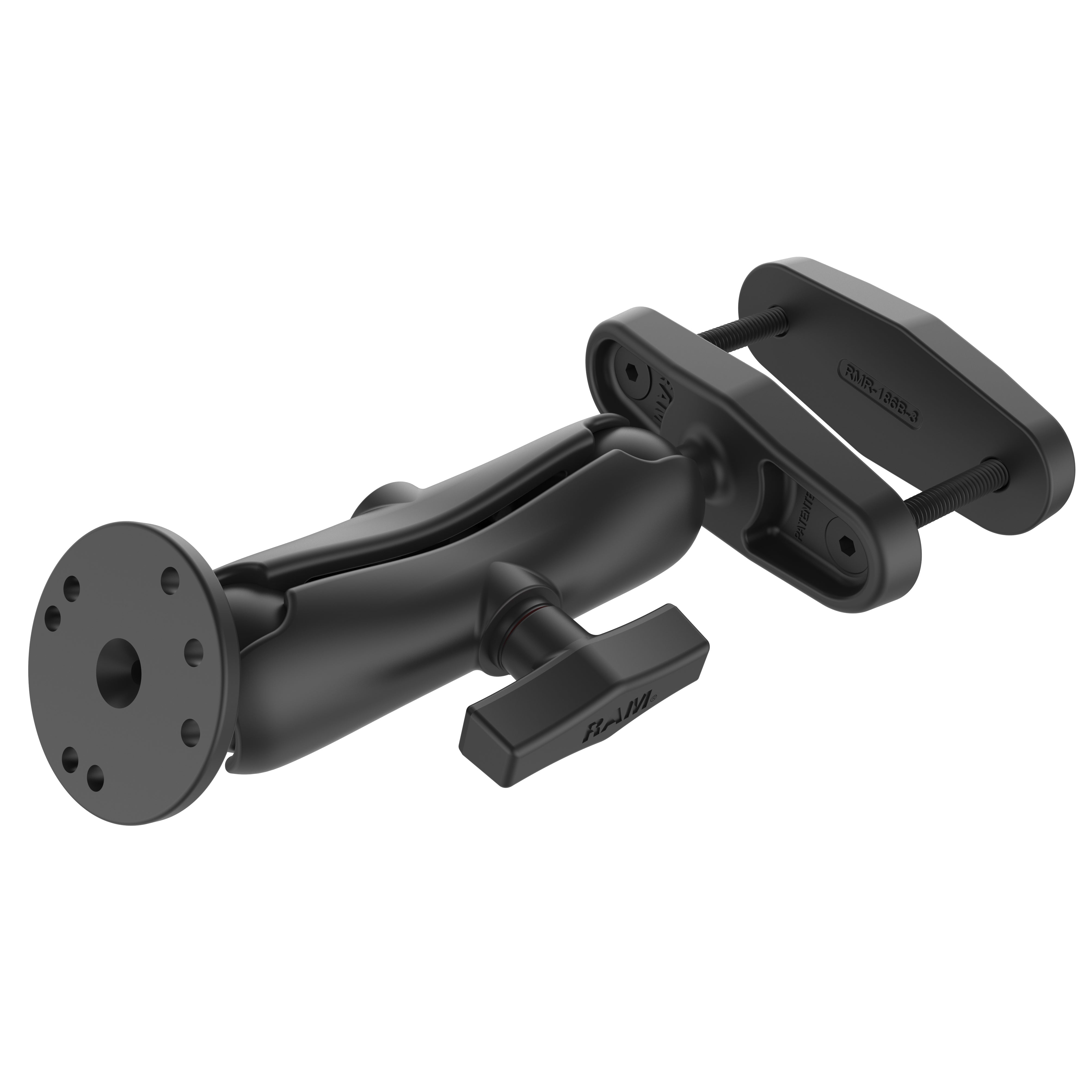 RAM® 3" Square Post Clamp Mount with Round AMPS Plate - Medium Arm ...