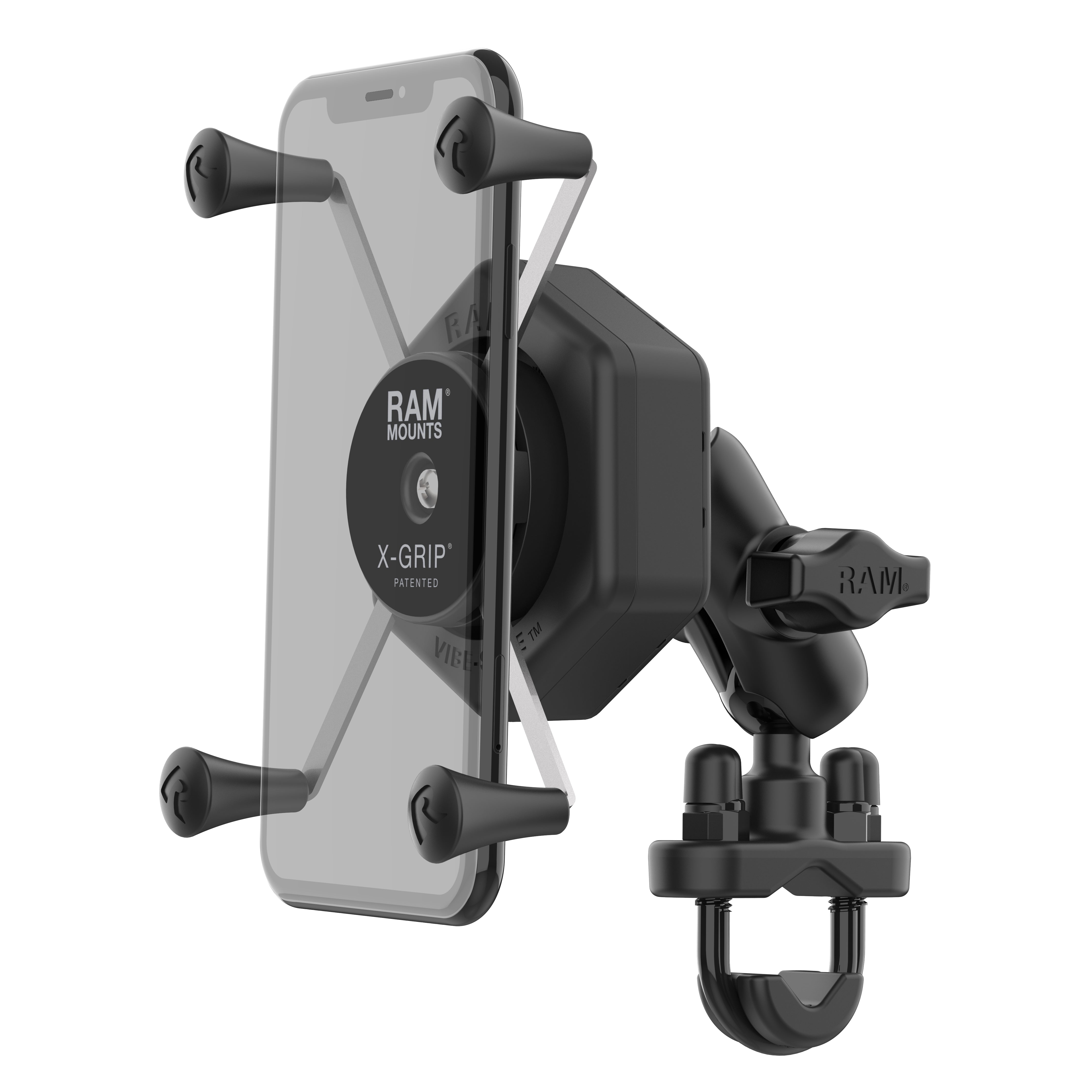 RAM® X-Grip® Large Phone Mount with Vibe-Safe™ & U-Bolt Base - Short ...