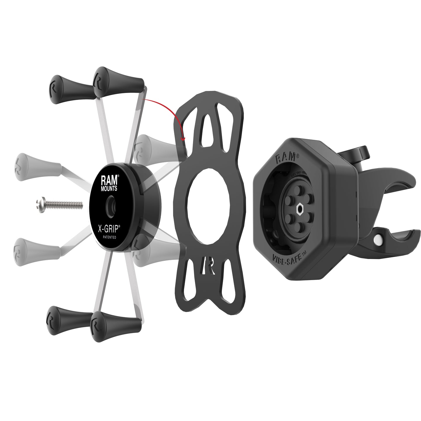 RAM® X-Grip® Large Phone Mount with Vibe-Safe™ & Small Tough-Claw ...