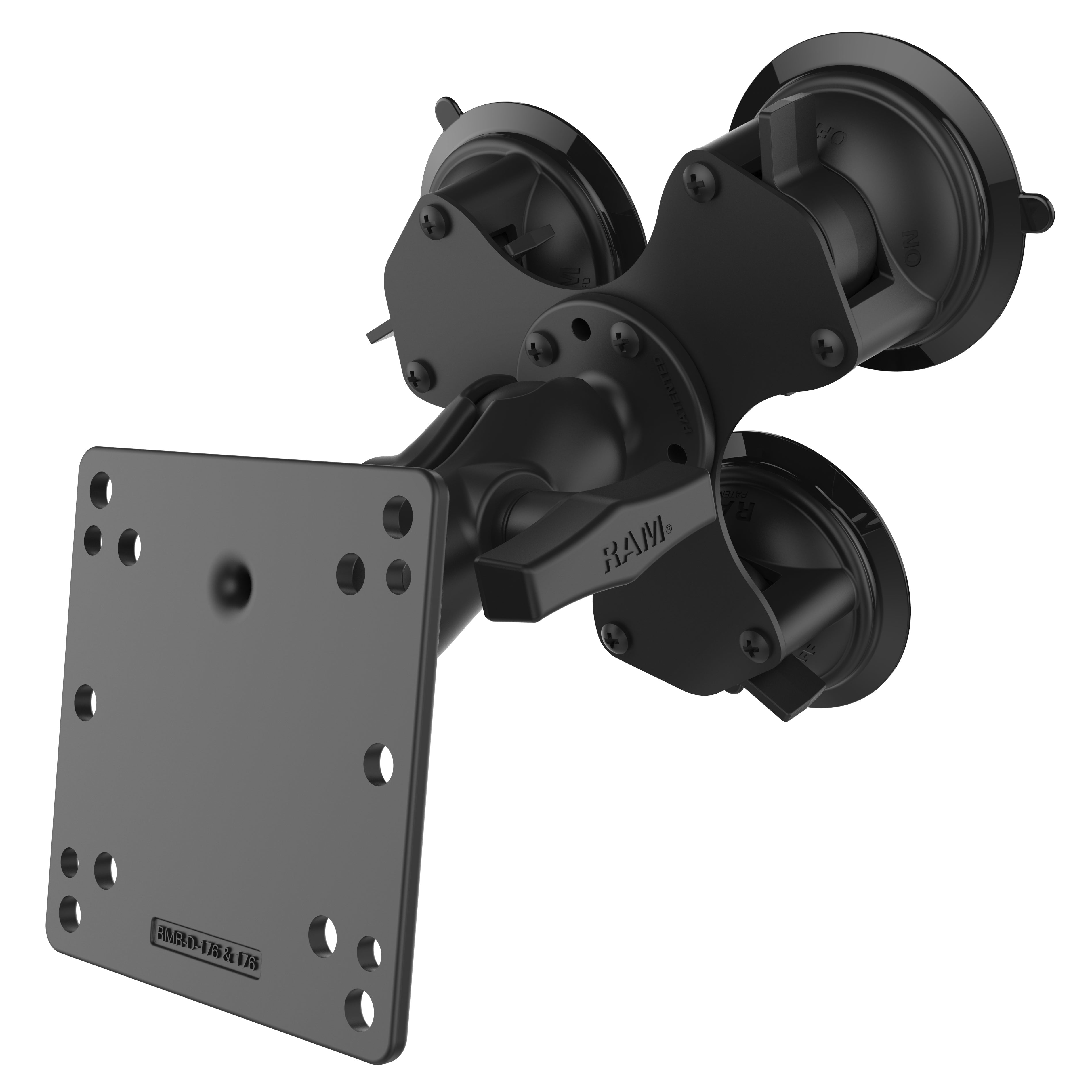 RAM® Twist-Lock™ Triple Suction Mount with 100x100mm VESA Plate - Shor ...