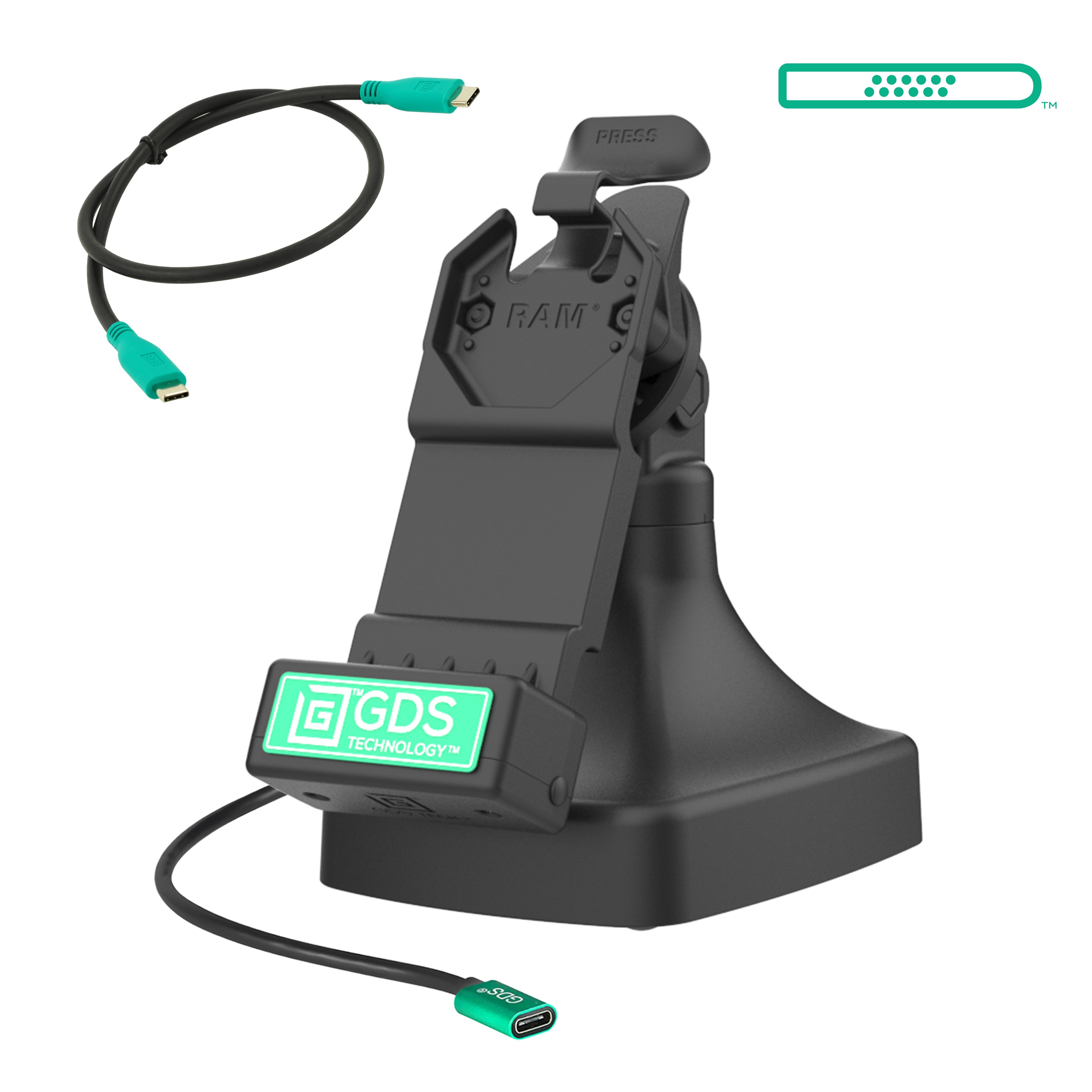GDS® Uni-Conn™ Tilt & Swivel Dock with USB-C – RAM Mounts UK
