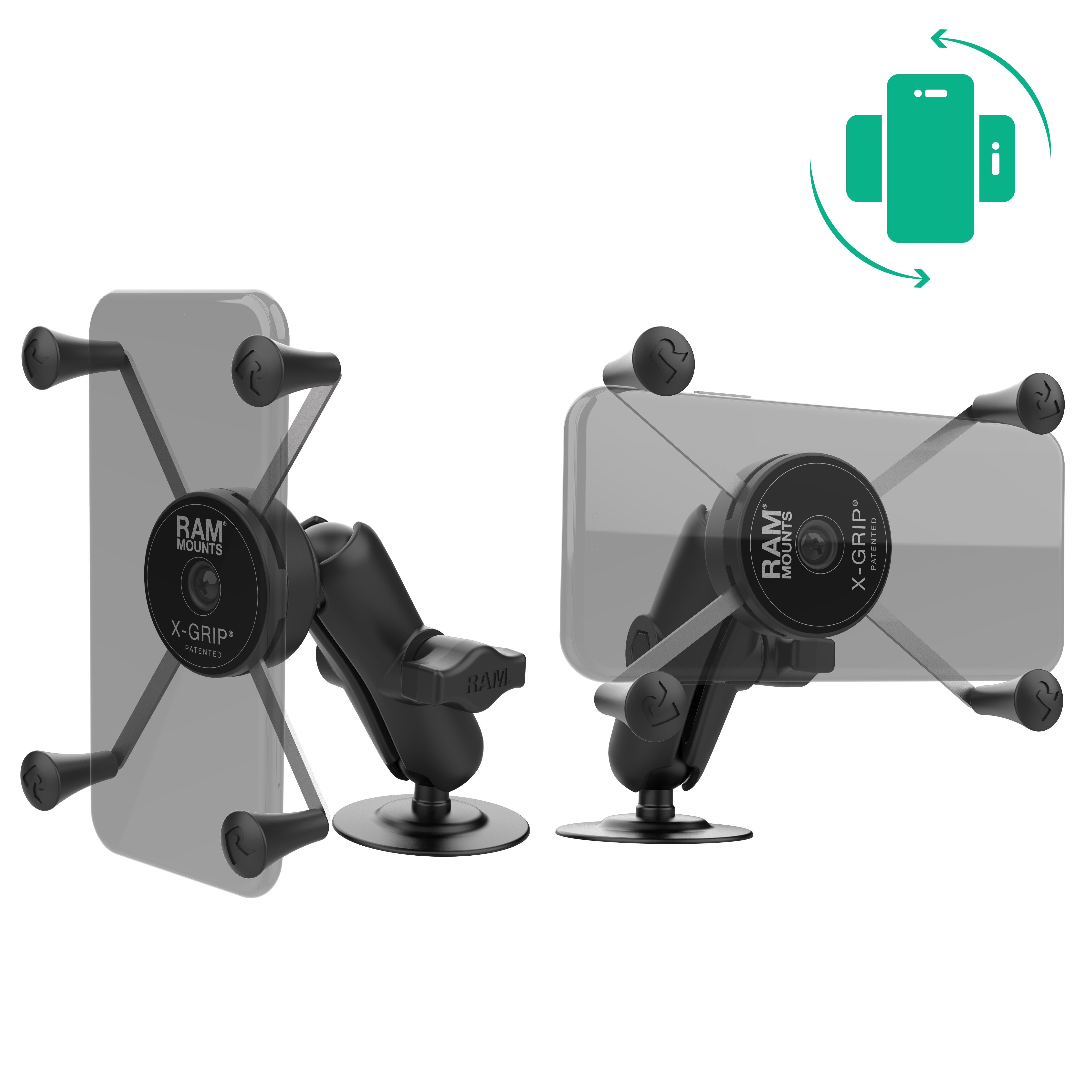 RAM® Rotating X-Grip® Large Phone Mount with Flex Adhesive Base – RAM ...